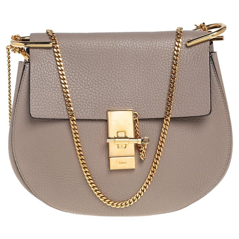 Chloe Grey Leather Medium Drew Shoulder Bag at 1stDibs