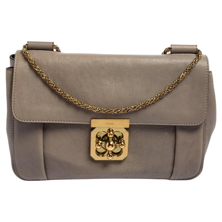 Chloe Grey Leather Medium Elsie Shoulder Bag For Sale at 1stDibs