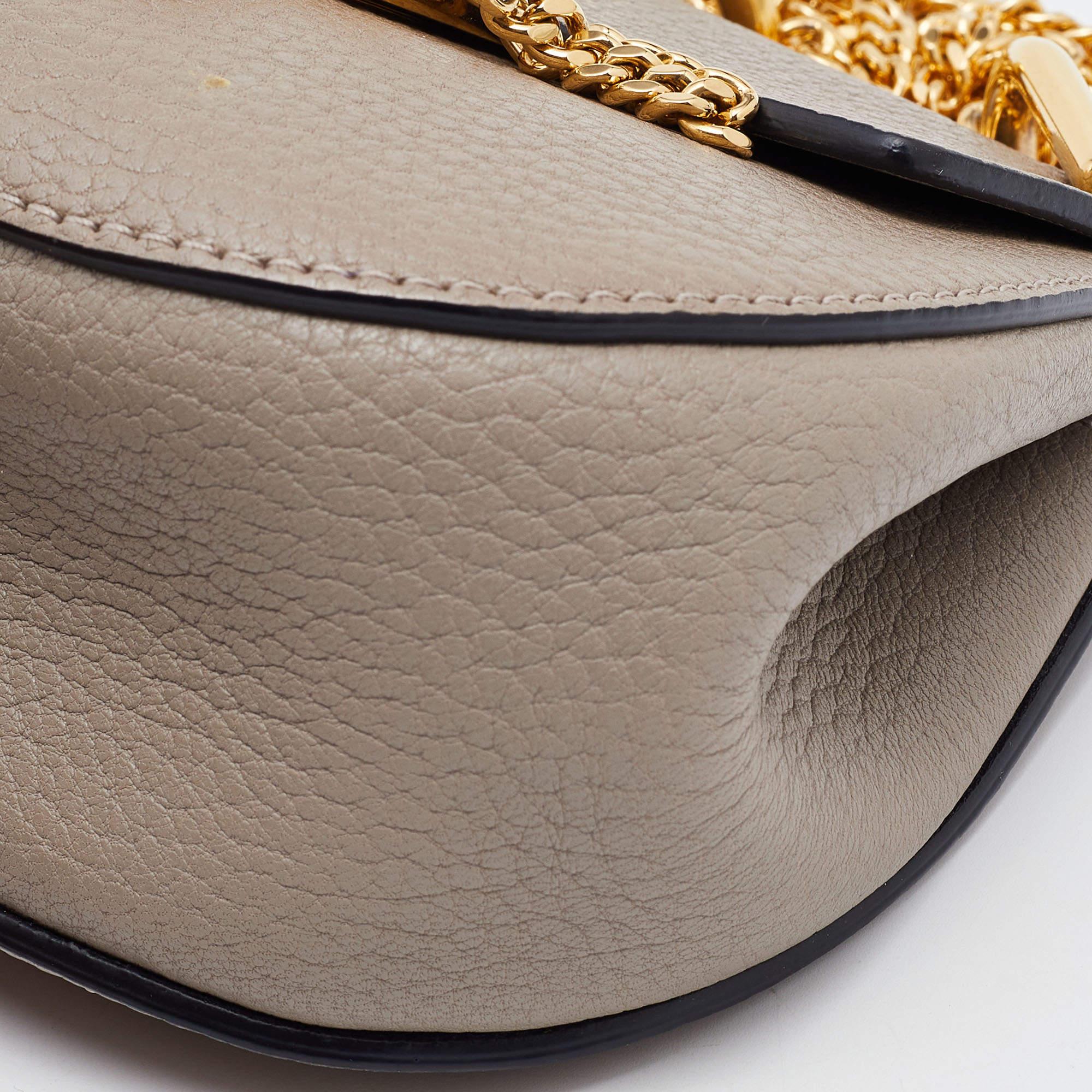 Chloe Grey Leather Nano Drew Shoulder Bag For Sale at 1stDibs