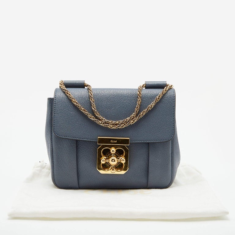 Chloé Grey Leather Small Elsie Shoulder Bag For Sale at 1stDibs