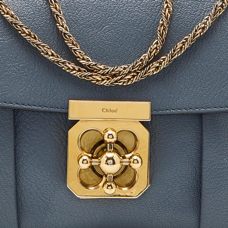 Chloé Grey Leather Small Elsie Shoulder Bag For Sale at 1stDibs