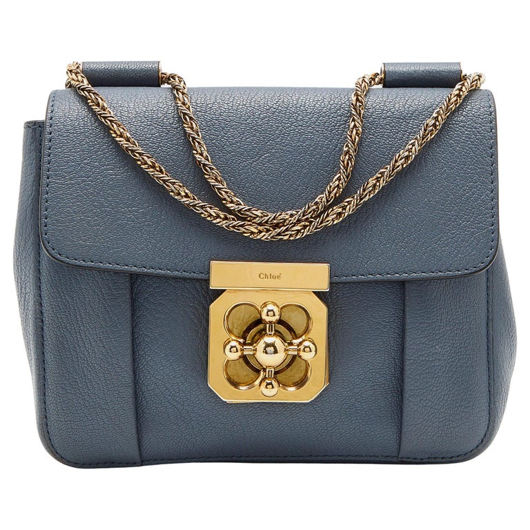Chloé Grey Leather Small Elsie Shoulder Bag For Sale at 1stDibs