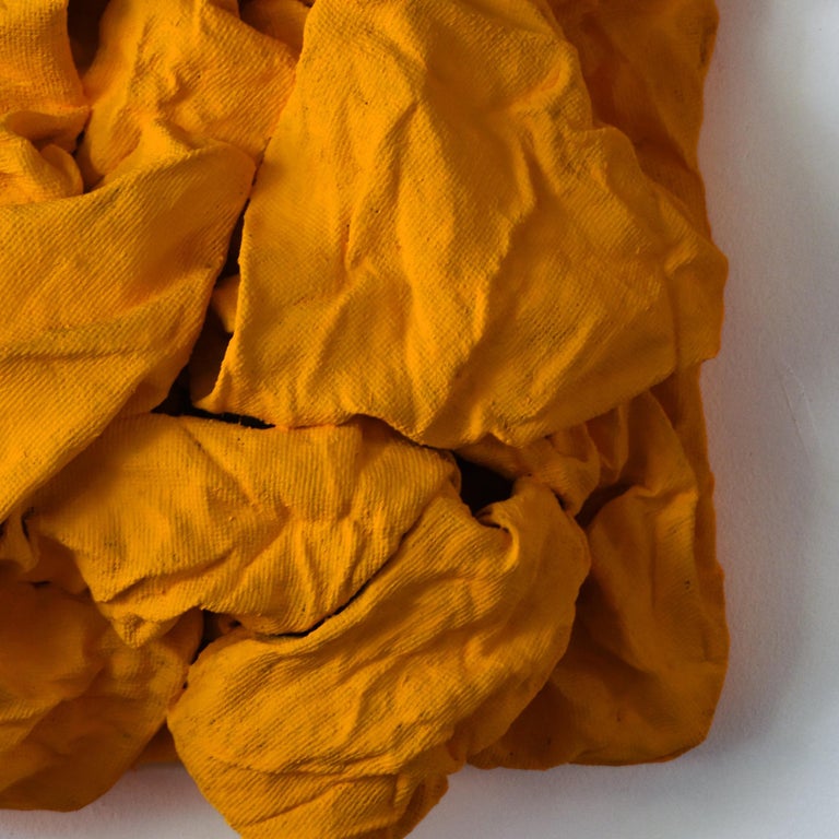 Chloe Hedden - Golden Yellow Folds (hardened fabric, contemporary art ...