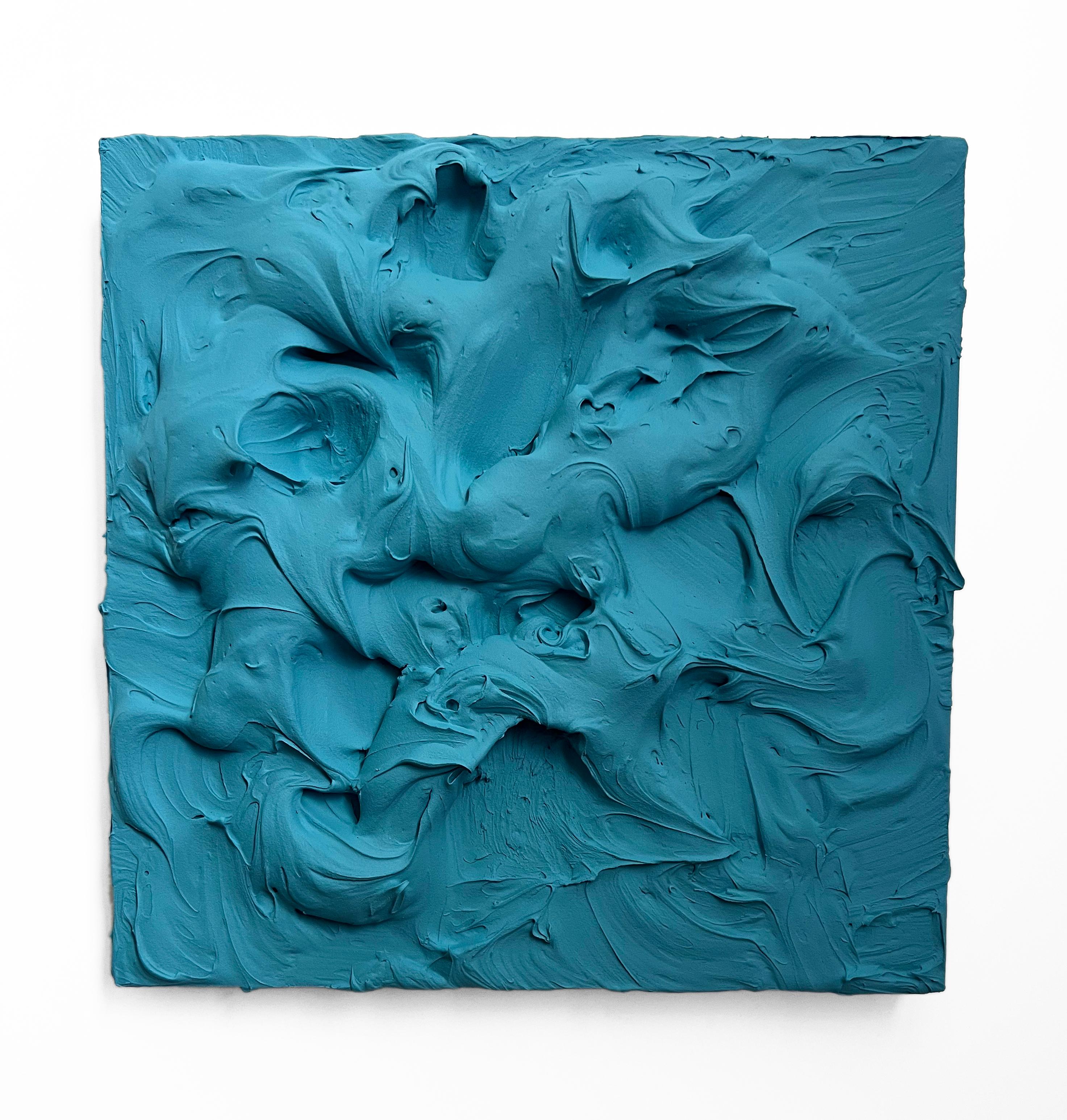 Chloe Hedden - "Dark Sea Excess" Wall Sculpture monochrome, blue, navy ...
