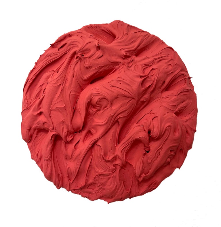 Chloe Hedden - "Texas Rose" Excess Wall Sculpture monochrome red mid ...