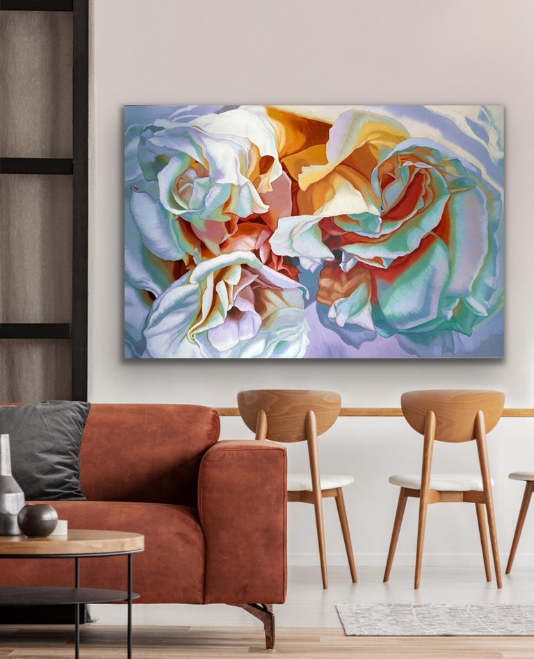 Chloe Hedden - Rainbow Rose (flower painting floral rose oil realist ...