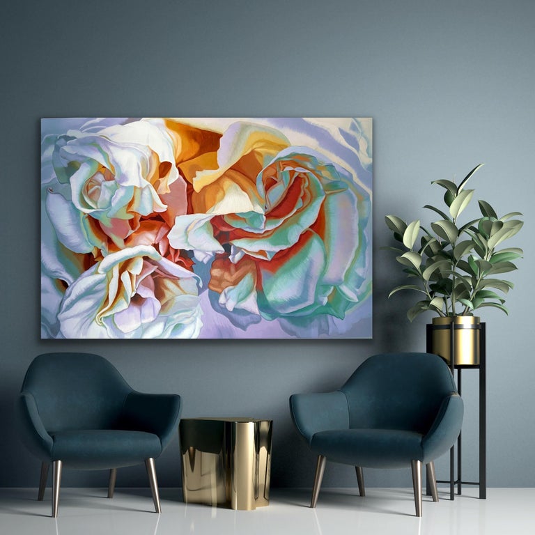 Chloe Hedden - Rainbow Rose (flower painting floral rose oil realist ...