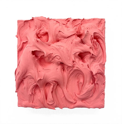 Chloe Hedden - Prussian Blue Excess (thick impasto painting square ...