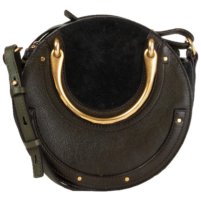 CHLOE Intense Green leather and suede PIXIE SMALL Shoulder Bag at ...