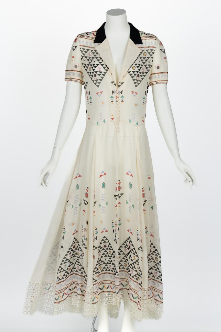 Chloe Karl Lagerfeld Spring 1993 Silk Print Dress Collectors at 1stDibs