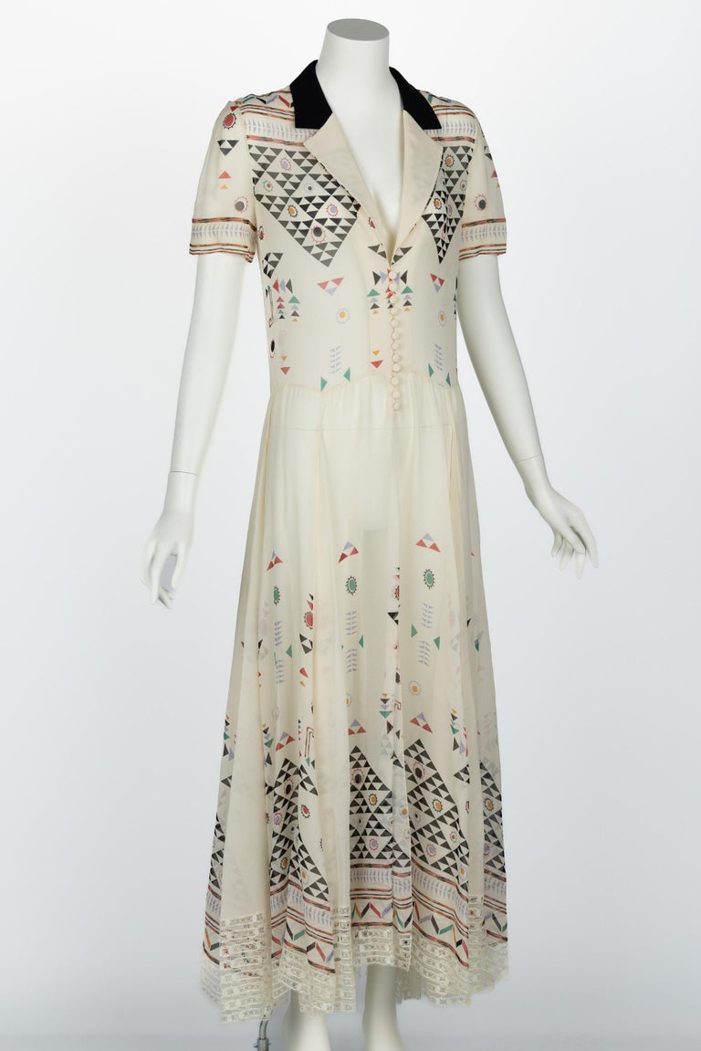 Chloe Karl Lagerfeld Spring 1993 Silk Print Dress Collectors at 1stDibs