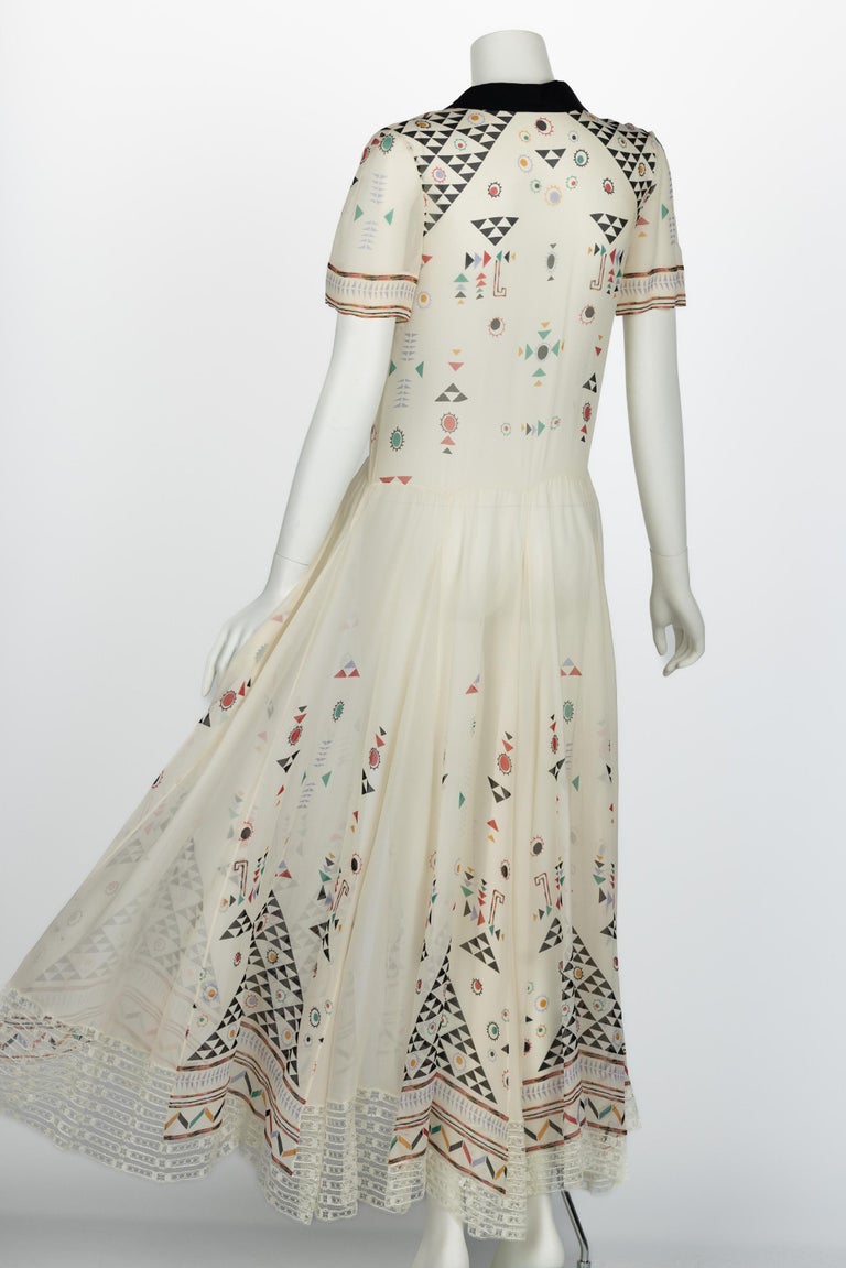 Chloe Karl Lagerfeld Spring 1993 Silk Print Dress Collectors at 1stDibs