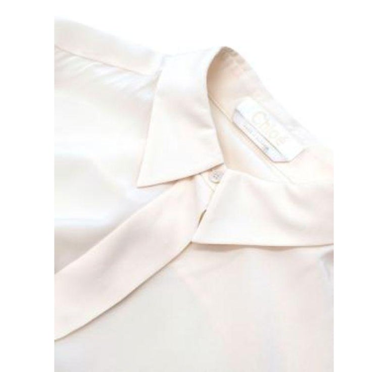 Chloe Lace Embroidered Cuff White Shirt For Sale at 1stDibs