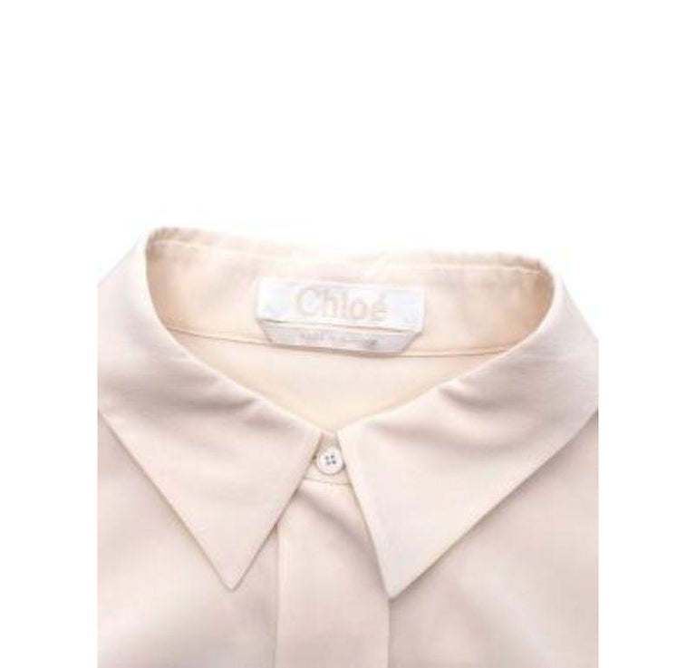 Chloe Lace Embroidered Cuff White Shirt For Sale at 1stDibs
