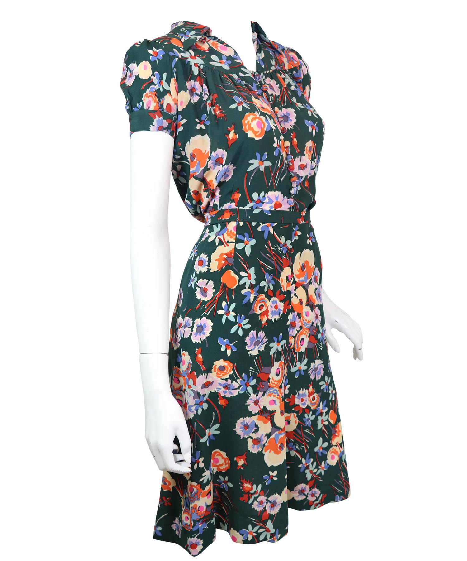 Chloe Lagerfeld Early 1970's Vintage Floral Print Skirt and Blouse 38 ...
