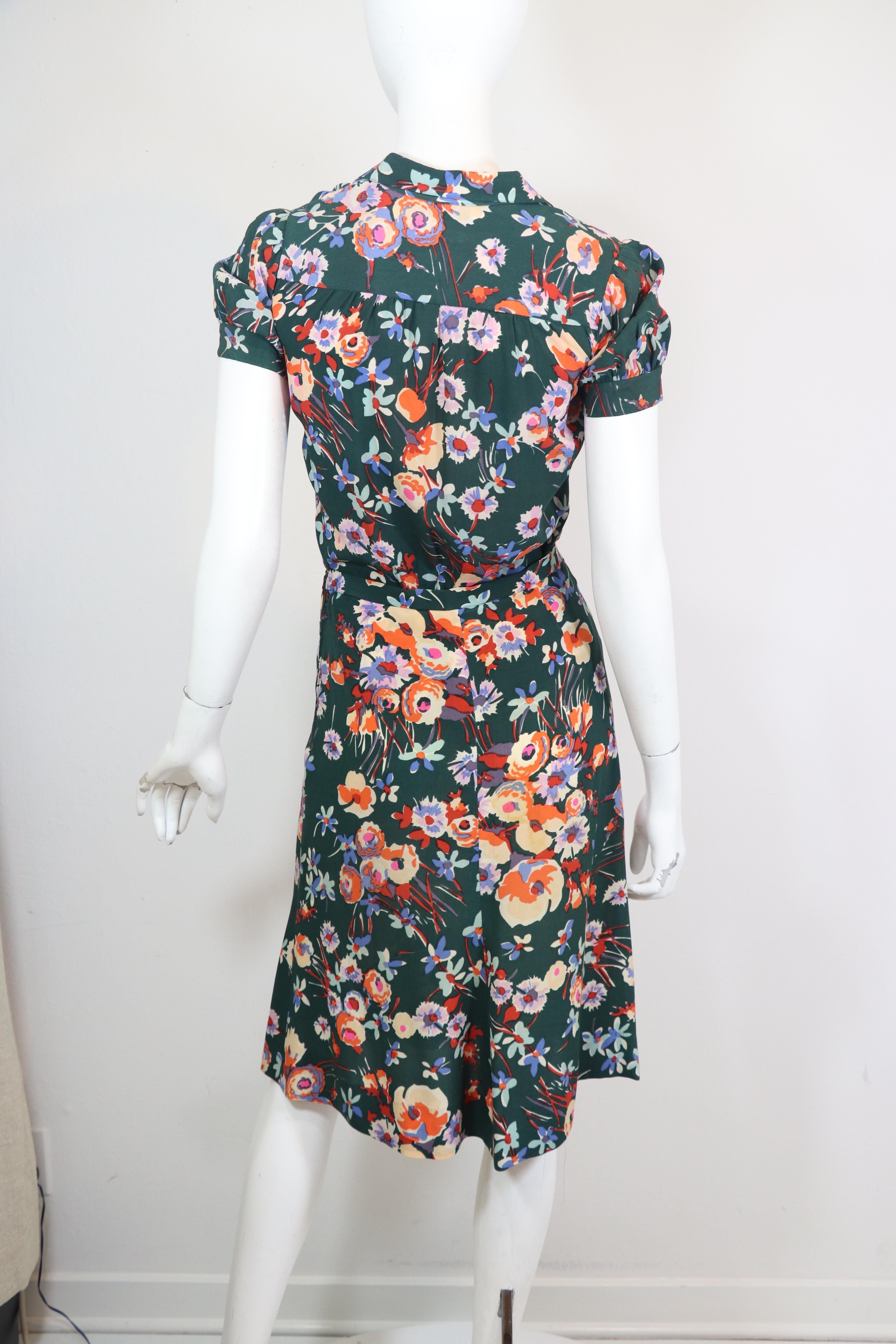 Chloe Lagerfeld Early 1970's Vintage Floral Print Skirt and Blouse 38 ...