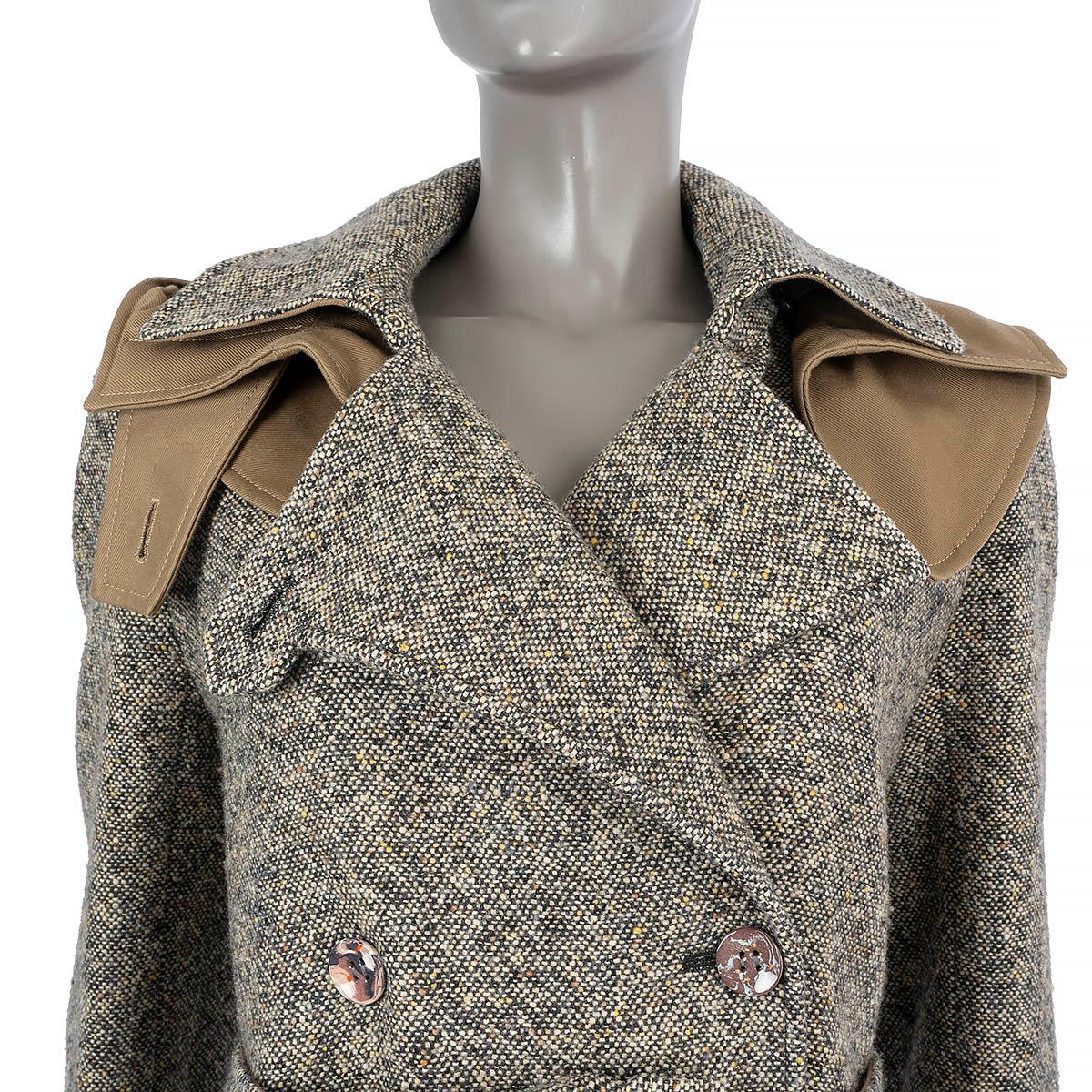 CHLOE Mainly Brow wool 2021 BELTED HOODE TWEED Coat Jacket 38 S For ...