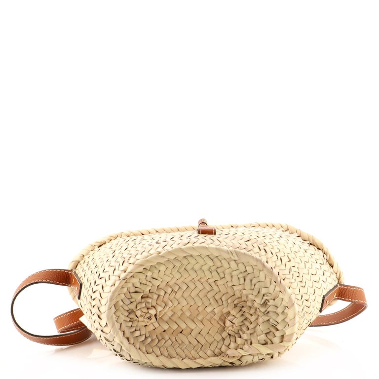 Chloe Marcie Basket Bag Raffia and Leather Small For Sale at 1stDibs