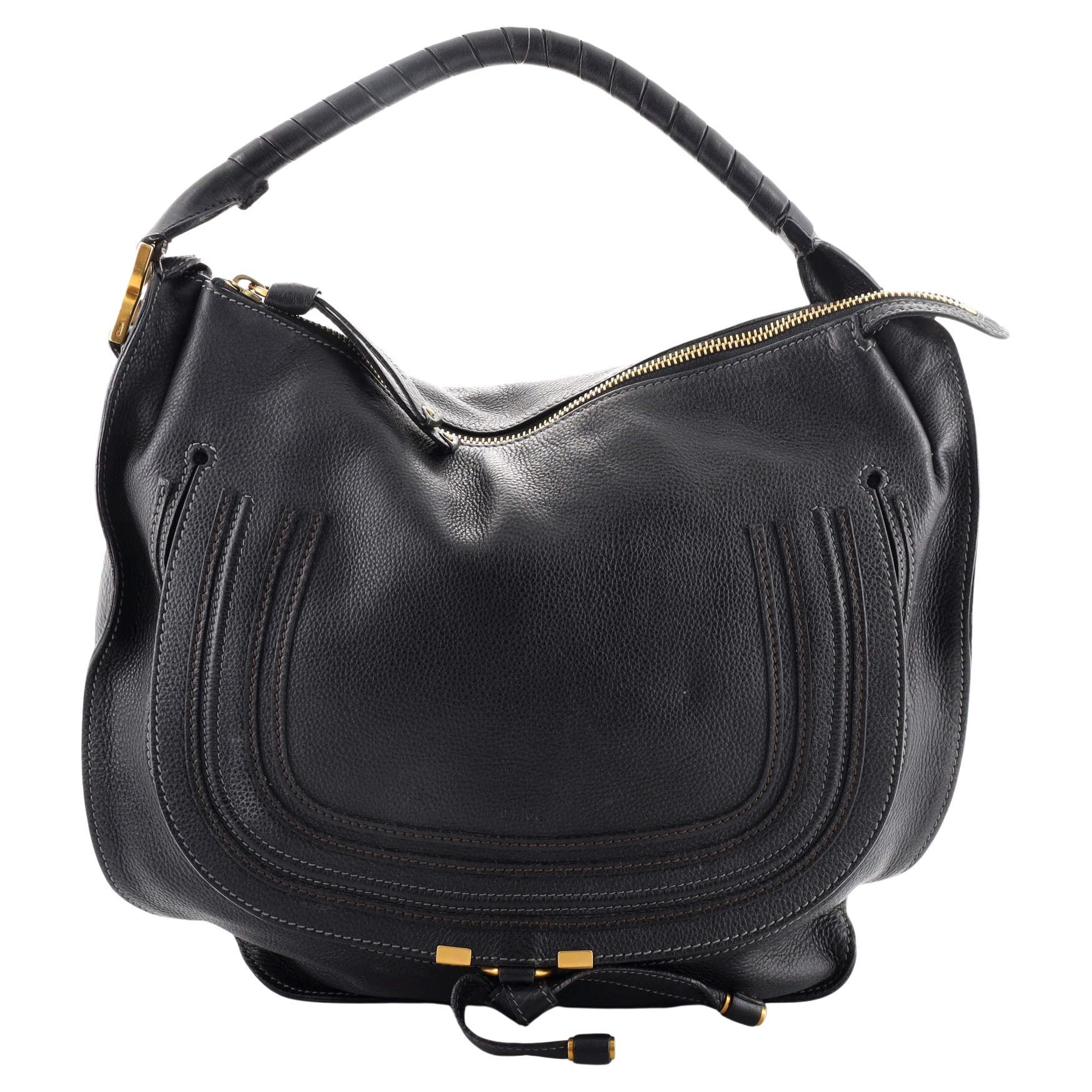 Chloe Black Satin Beads Embellished Hobo For Sale at 1stDibs