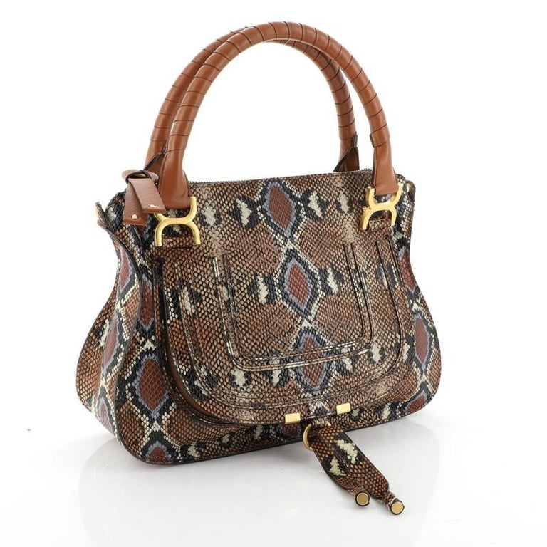 Chloe Marcie Satchel Python Print Calfskin Medium at 1stDibs