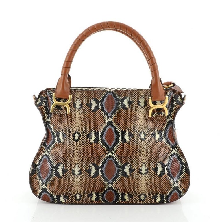 Chloe Marcie Satchel Python Print Calfskin Medium at 1stDibs
