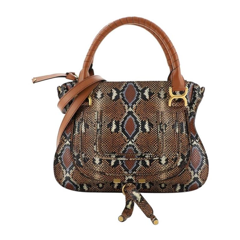 Chloe Marcie Satchel Python Print Calfskin Medium at 1stDibs