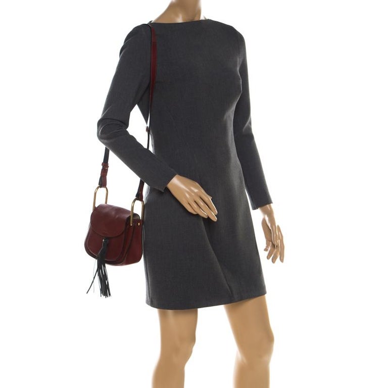 Chloe Maroon Leather Mini Hudson Shoulder Bag at 1stDibs