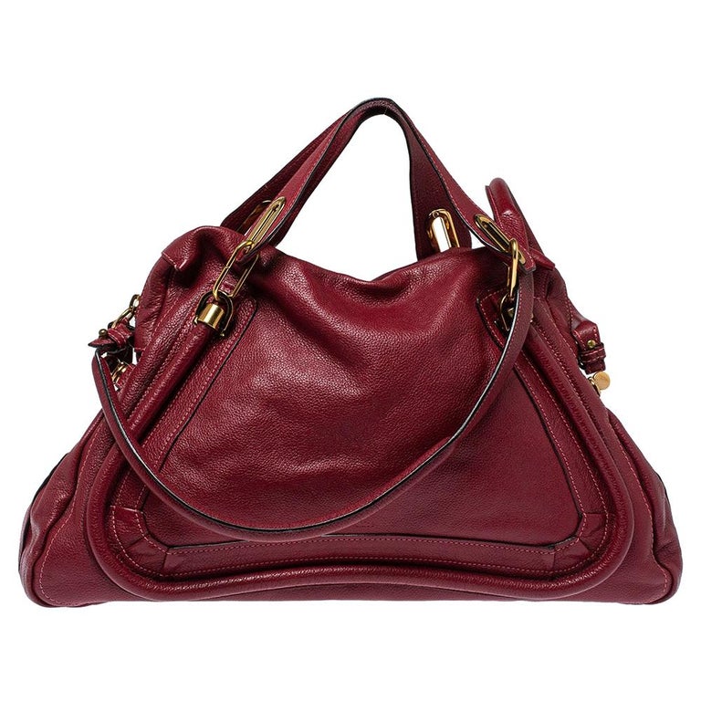 Chloe Maroon Leather Paraty Shoulder Bag at 1stDibs