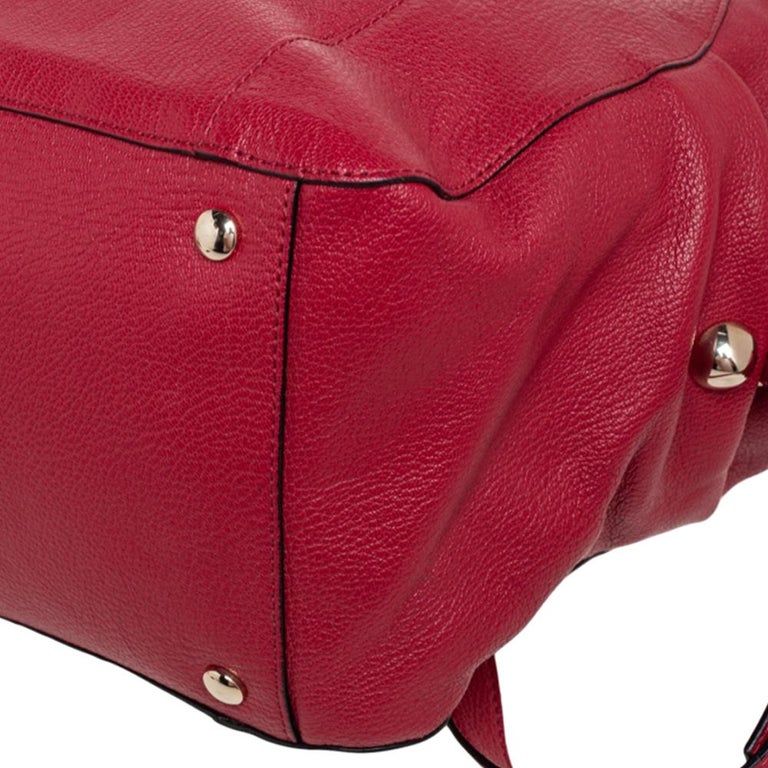 Chloe Maroon Leather Top Zip Convertible Satchel at 1stDibs