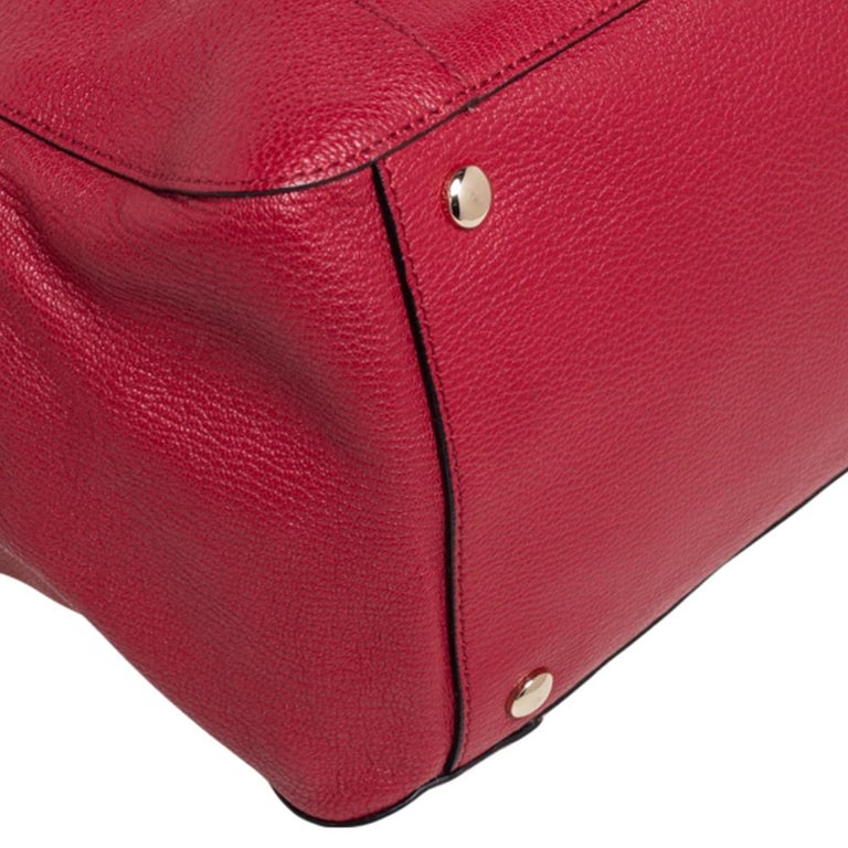 Chloe Maroon Leather Top Zip Convertible Satchel For Sale at 1stDibs