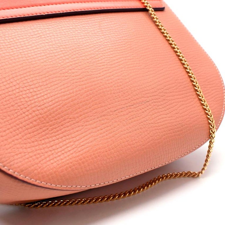 Chloe Medium Drew Bicolour Pink and Coral Grained Leather Crossbody Bag ...