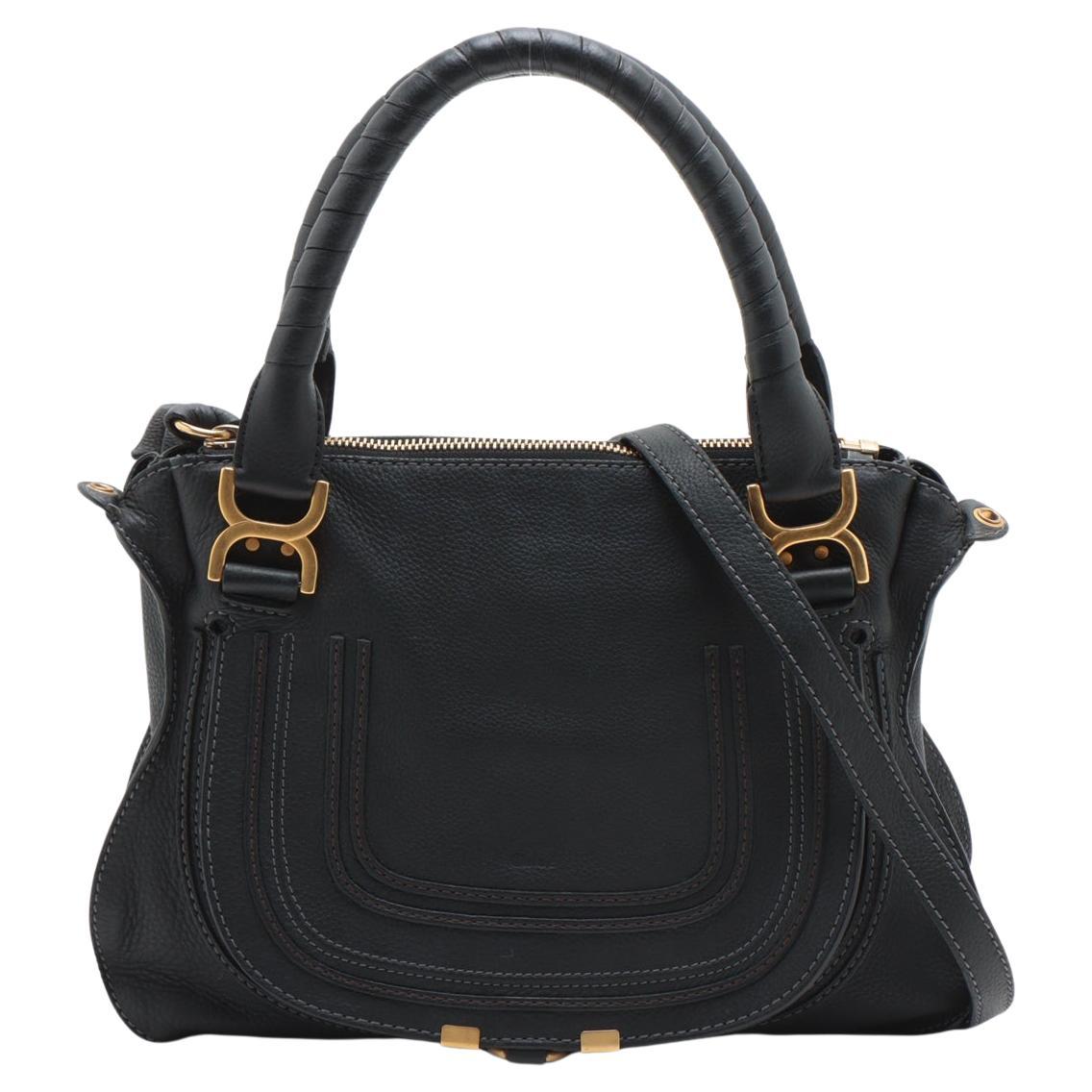 Chloe Mercy Leather Two Way Handbag Black For Sale at 1stDibs
