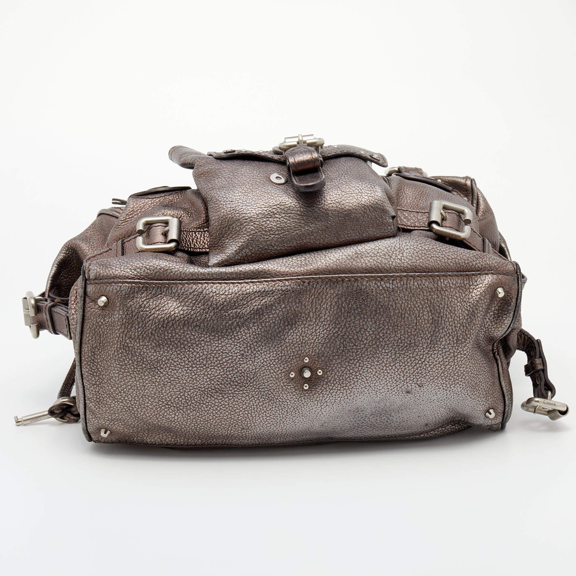 Chloe Metallic Brown Leather Paddington Satchel For Sale at 1stDibs