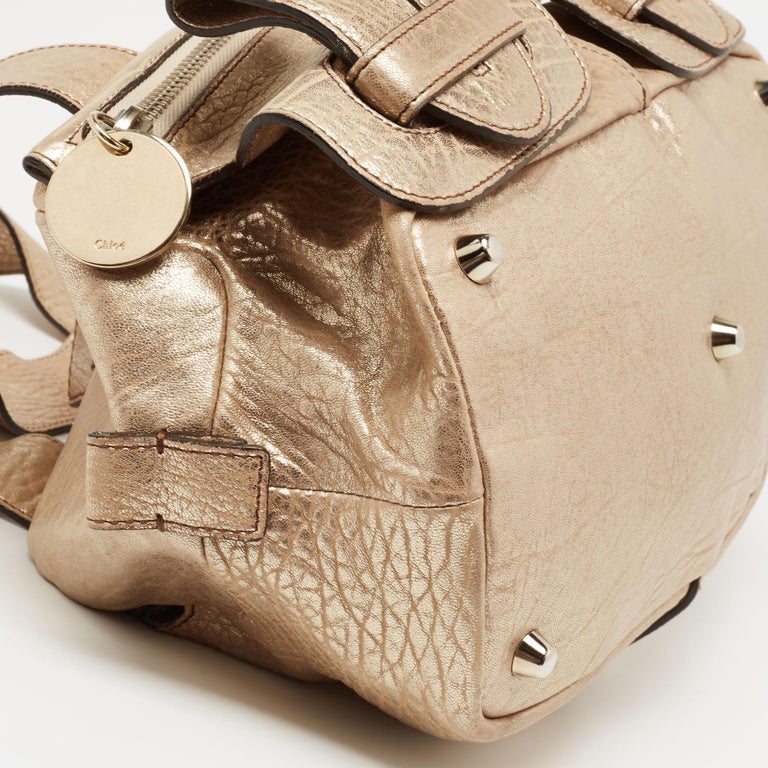 Chloe Metallic Gold Leather Saskia Satchel For Sale at 1stDibs