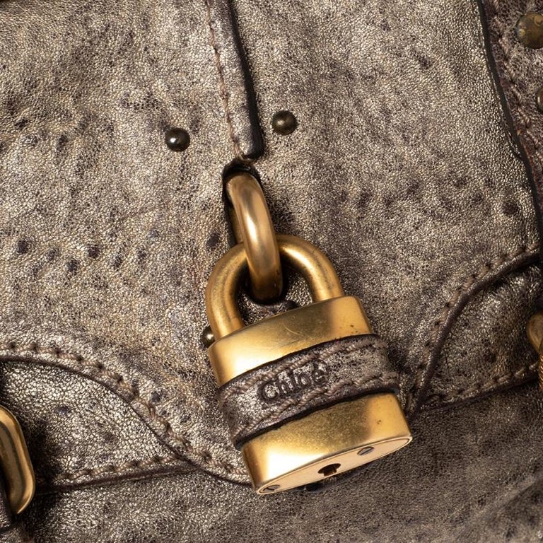 Chloe Metallic Leather Paddington Flap Mini-Messenger Bag at 1stDibs
