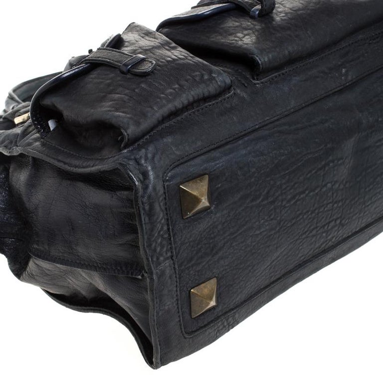 Chloe Midnight Blue Leather Front Pocket Tote at 1stDibs