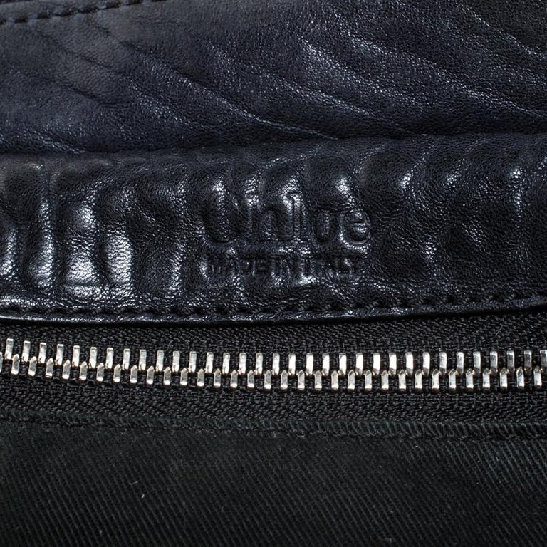 Chloe Midnight Blue Leather Front Pocket Tote at 1stDibs
