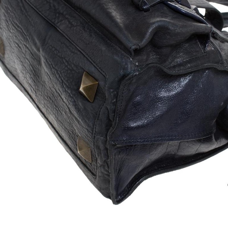 Chloe Midnight Blue Leather Front Pocket Tote at 1stDibs