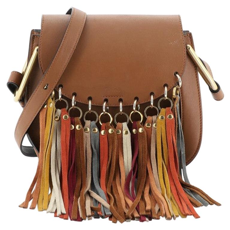 Chloe Multicolour Fringe Hudson Bag Leather Small at 1stDibs