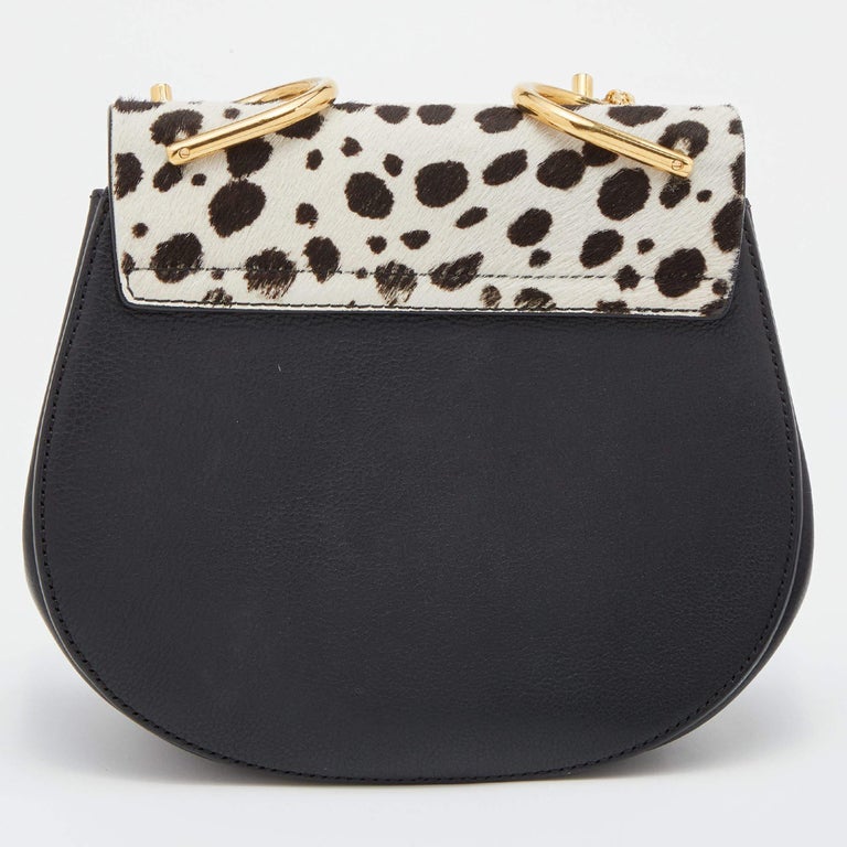 Chloe Multicolor Leather and Leopard Print Calf Hair Drew Shoulder Bag ...