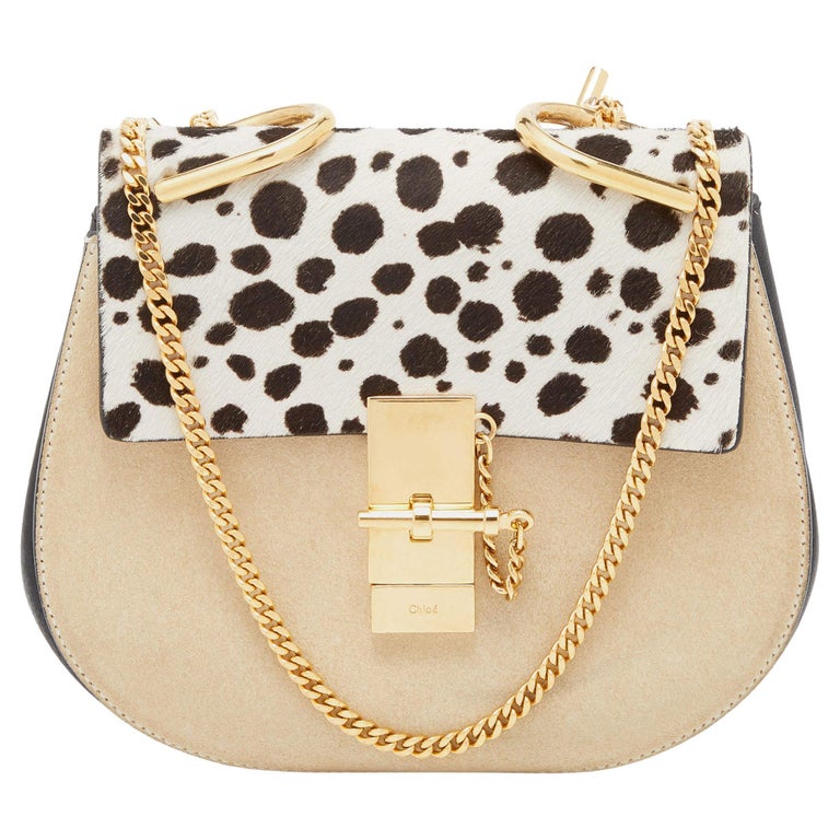 Chloe Multicolor Leather and Leopard Print Calf Hair Drew Shoulder Bag ...