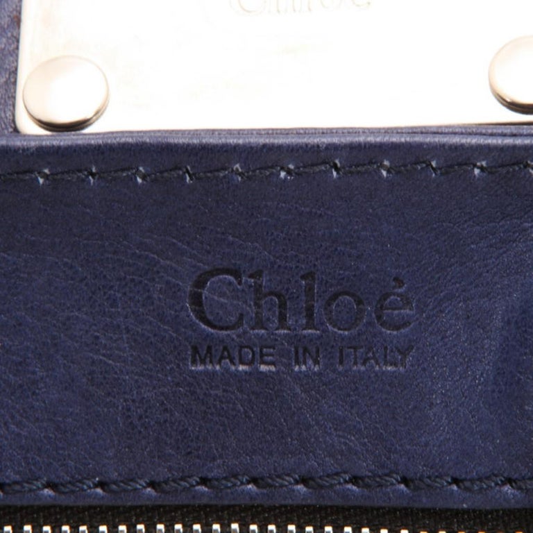 Chloe Navy Blue Large Paddington Tote For Sale at 1stDibs