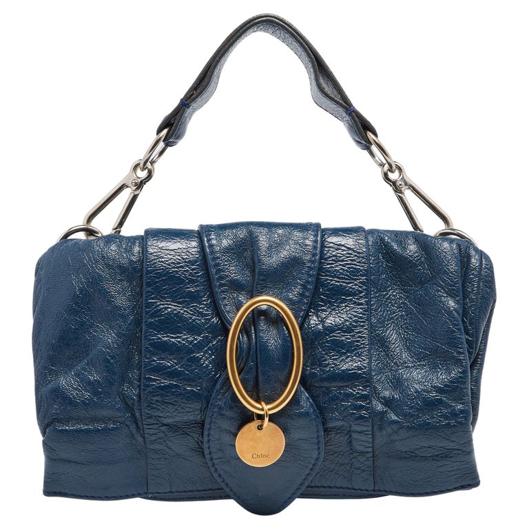 Chloe Navy Blue Leather Shoulder Bag For Sale at 1stDibs