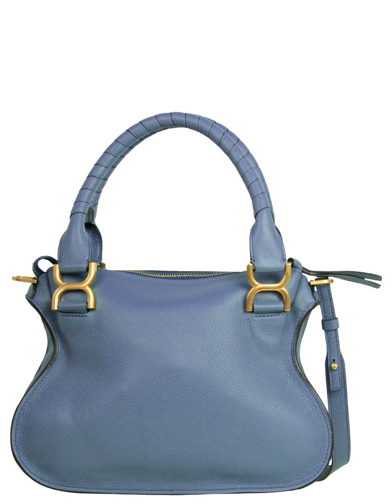 Chloe NEW Graphite Navy Leather Small Marcie Satchel Bag rt. $2,190 For ...
