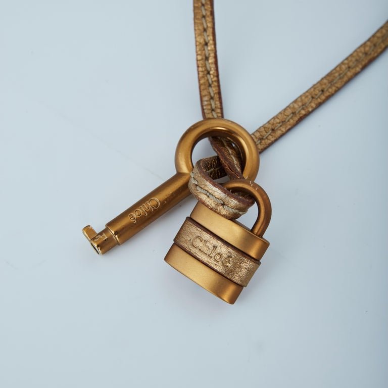 Chloe Padlock And Key Keychain Necklace For Sale at 1stDibs