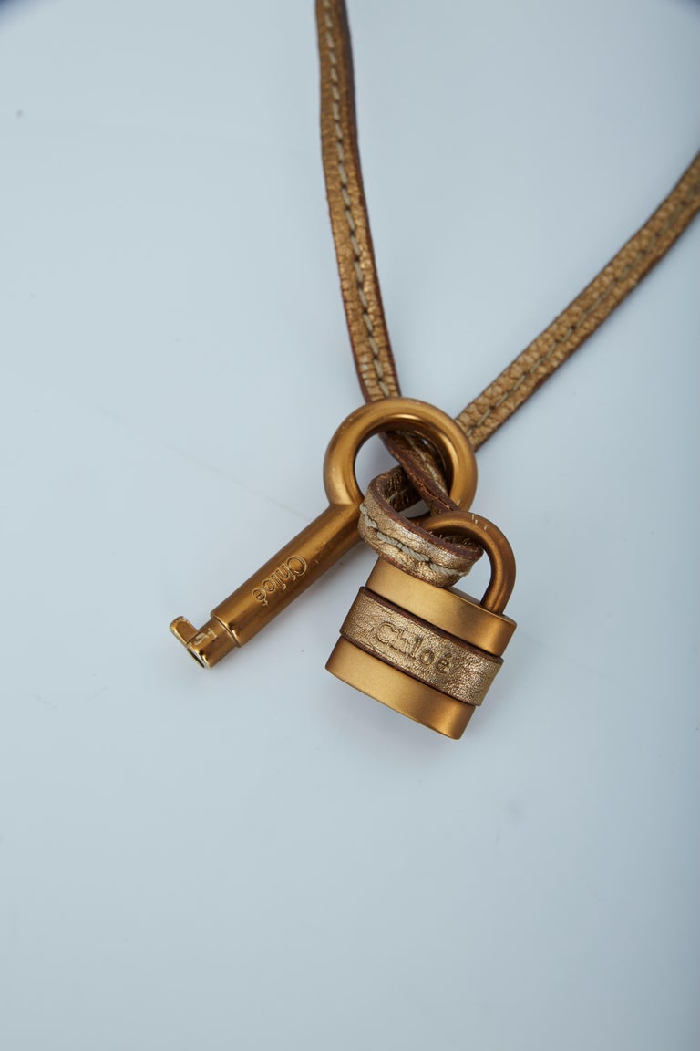 Chloe Padlock And Key Keychain Necklace For Sale at 1stDibs