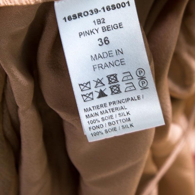 Chloe Pinky Beige Silk Crepon Pleated Embellished Dress S at 1stDibs