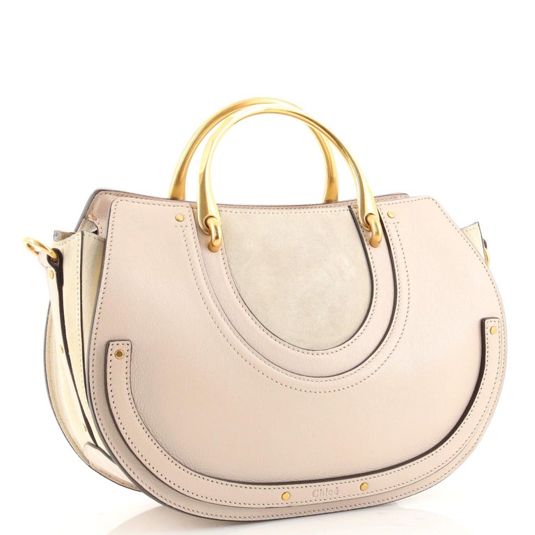 Chloe Pixie Double Handle Bag Leather with Suede Medium For Sale at 1stDibs