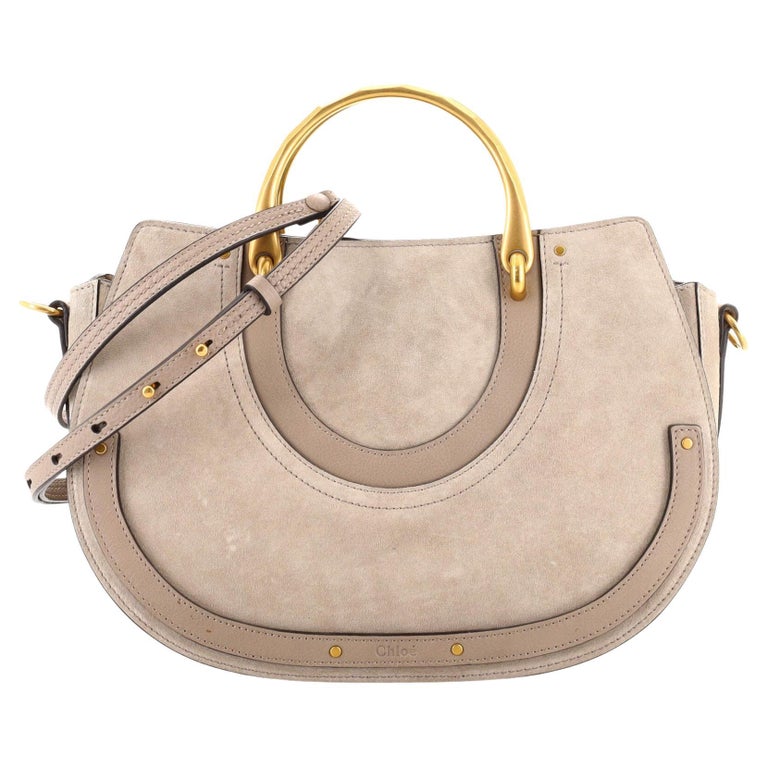 Chloe Pixie Double Handle Bag Leather with Suede Medium For Sale at 1stDibs