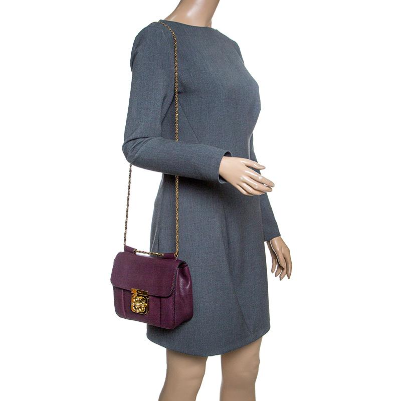 Chloe Purple Leather Small Elsie Shoulder Bag For Sale at 1stDibs ...